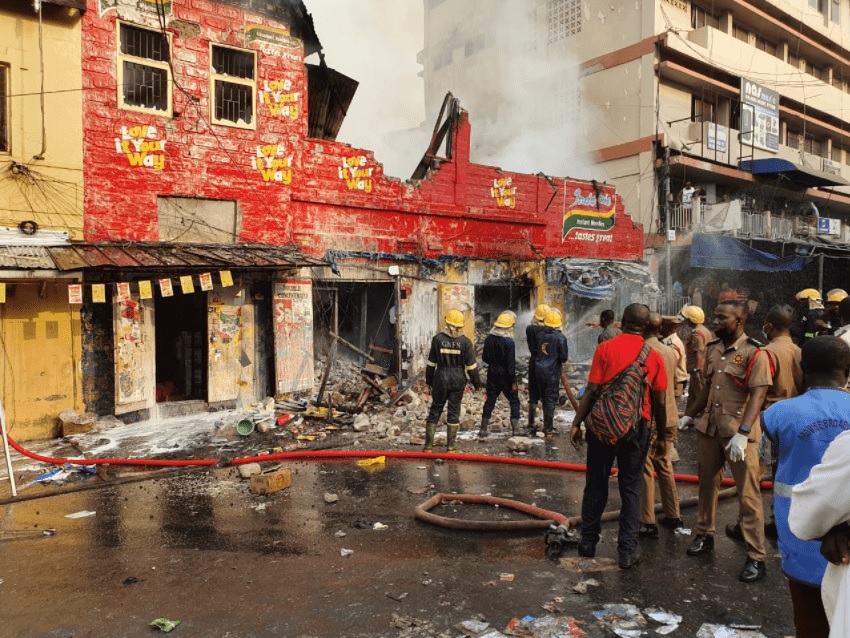 Fire guts Baby Care Shop at Adum; Preliminary report points to negligence