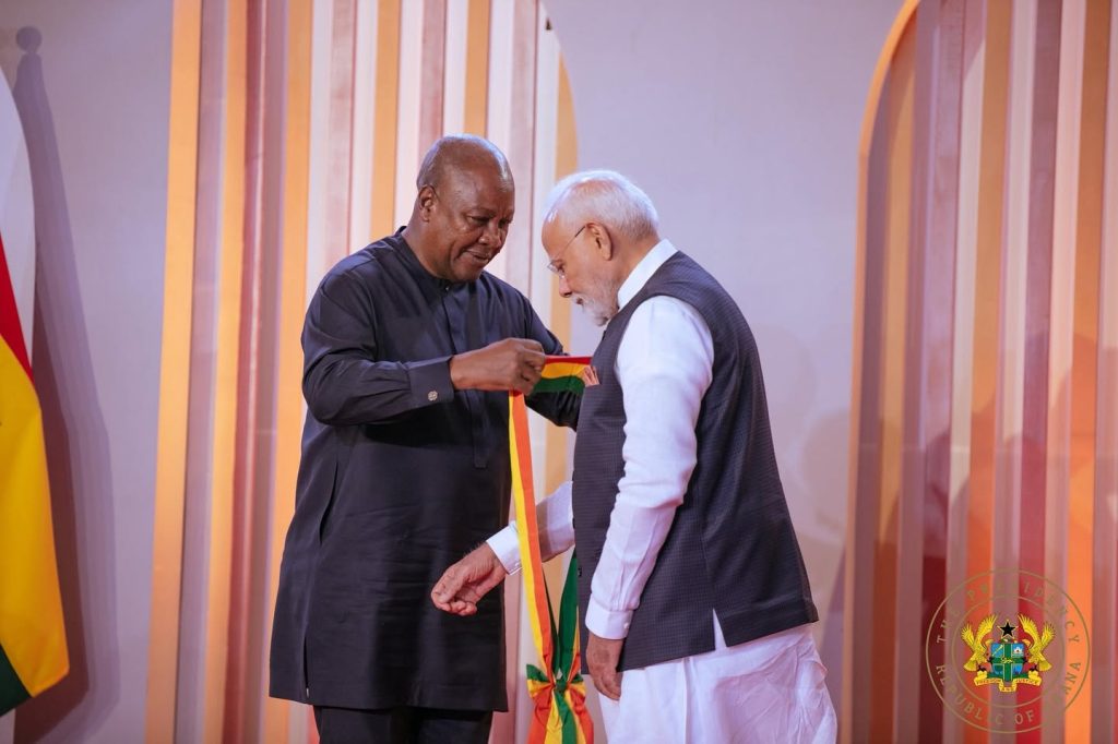 President Mahama confers Ghana’s highest State honour on Indian PM Modi