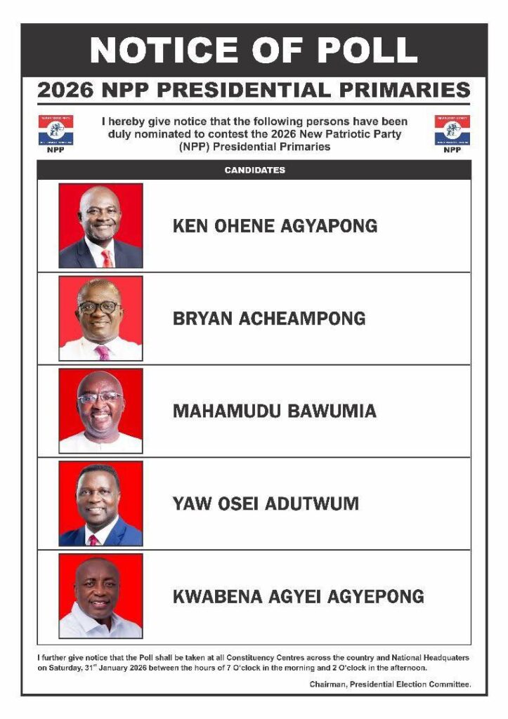NPP completes balloting for January 2026 Presidential primaries